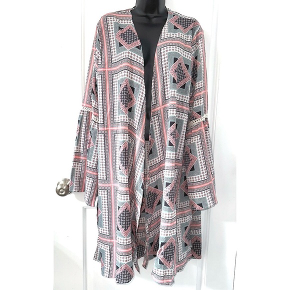 Grace & Emma | Sweaters | Grace Emma Multi Color Boho Duster Kimono ...